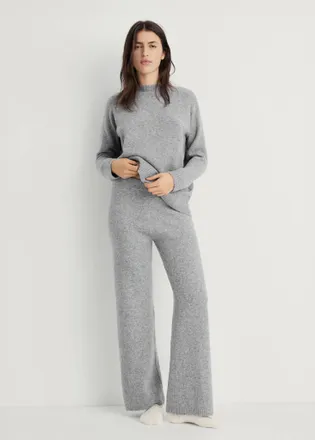 Mango Pull &agrave; col rond en maille gris - Femme - S - MANGO