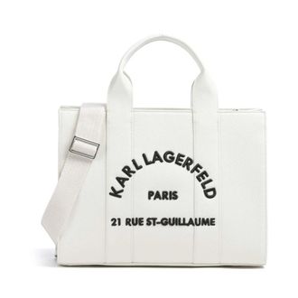 Karl Lagerfeld Femme, Sacs, Blanc, Taille: ONE Size MD Square Tote