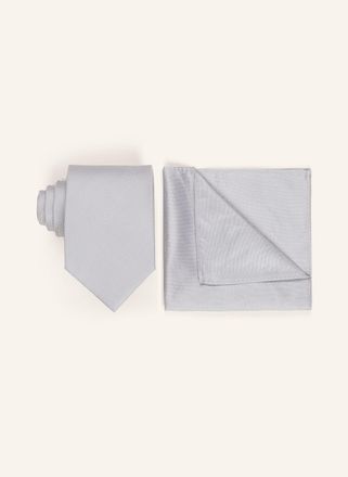 Paul Paul Set: Krawatte Und Einstecktuch grau