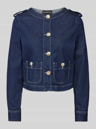 Emporio Armani Cropped Jeansjacke mit Knopfleiste