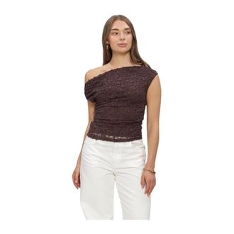 Y.A.S Yaskatana SL Top - - Tops - Damen - Braun - XL