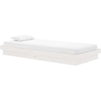 vidaXL Massivholzbett Weiß 90x200 cm Vidaxl