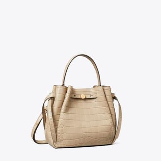 Tory Burch Damen Romy Bucket Bag mit Krokopr&auml;gung