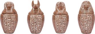 Generic Egyptian Art Canopic Jars Set 4 Sons of Horus, Granitstein, hergestellt in Ägypten