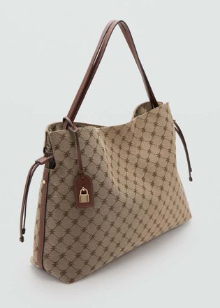 Mango Sac seau jacquard marron moyen - Femme - Taille unique - MANGO