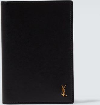 Saint Laurent Prot&egrave;ge-passeport en cuir Cassandre