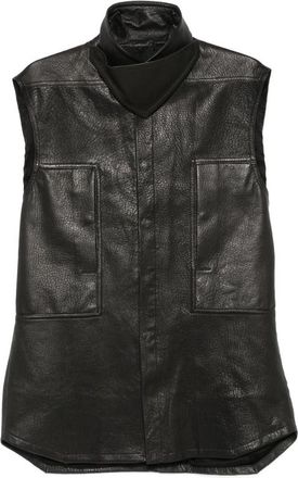 Rick Owens Leather High-neck Shirt Jacket