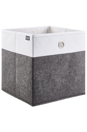 CARRYHOME Faltbox, Anthrazit, Wei&szlig;, Metall, Textil, Karton, 32x32x32 cm, faltbar, Ordnen & Aufbewahren, Aufbewahrungsboxen, Faltboxen