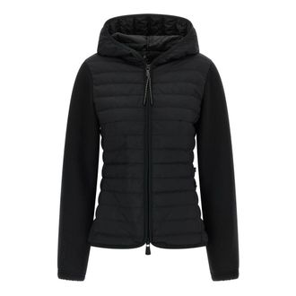 Moncler Wattierte Strickjacke mit Rei&szlig;verschluss - - Jackets - Damen - Schwarzk - XS