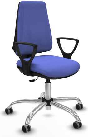 Piqueras y Crespo Schreibtischstuhl mit Gummir&auml;dern Elche mit festen Armen, ausgestattet mit permanentem Basiskontakt und Schneideschaum, Hellblau