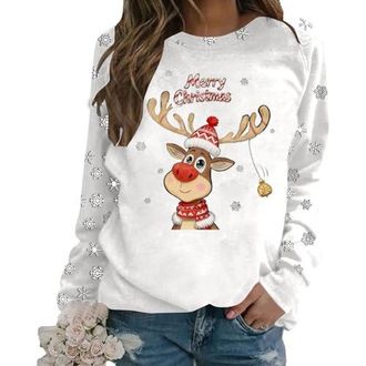 Generic Sweat-Shirt sans Capuche pour Femme avec Coupe Sportive et imprimé Tendance Coton Doux et Confortable Style Streetwear Polyvalent pour Le Quotidien (W