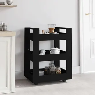 vidaXL Chariot de cuisine Noir 60x45x80 cm Bois ding&eacute;nierie
