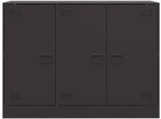 Les Tendances Meuble de rangement 3 portes en acier Lazard 99cm - Style Industriel-Noir