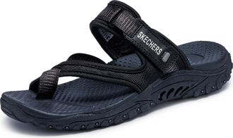 Skechers Damen Reggae-Seize The Day-Toe Tanga Sandale Flip-Flop, Schwarz (schwarz), 40 EU