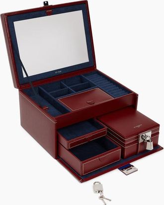 Le Tanneur Grande bo&icirc;te &agrave; bijoux en cuir