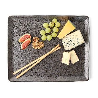 Holst Porzellan RT 333 Porzellan Servierplatte 33 x 27 cm Re-Active Carbon, schwarz, 33 x 27 x 2 cm, 3 Einheiten