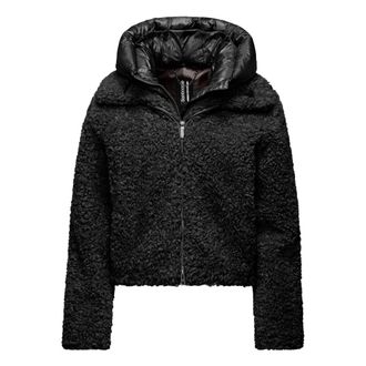 Bomboogie Femme, Vestes, Noir, Taille: 42 FR Manteau Court Bimati&egrave;re avec Capuche Amovible