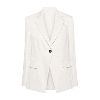 Brunello Cucinelli Wei&szlig;e Jacke f&uuml;r einen stilvollen Look - - Jackets - Damen - Beige - M