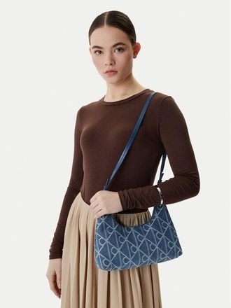 Calvin Klein Handtasche Emblem Aop Denim Shoulder Bag LV04F3431G Blau