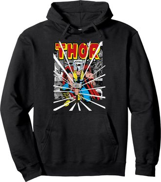 MARVEL Mighty Thor, Retro-Comic Hammer Blast Pullover Hoodie