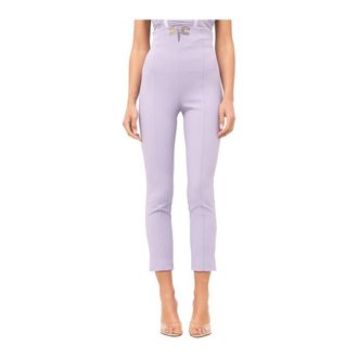 Elisabetta Franchi Logo-Detail taillierte Hose - - Trousers - Damen - Lila - XL