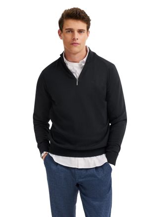 Bugatti Herren Pullover Troyer Stehkragen Kaschmir-Anteil Regular Fit