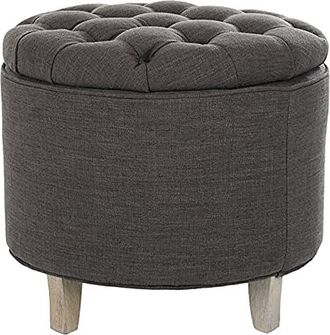 Safavieh Upholstered Ottoman, in Grey, 50 X 50 X 50