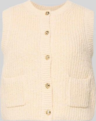 Christian Berg Strickweste Melange Effekt mit Schmuckknopf