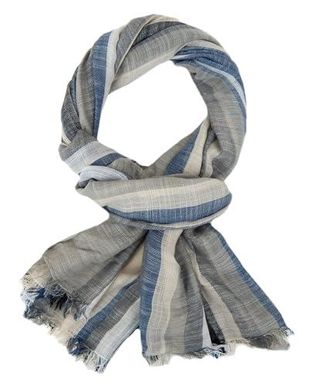 Ella Jonte &Eacute;charpe l&eacute;g&egrave;re et douce pour homme avec rayures aspect lin, gris, taille unique