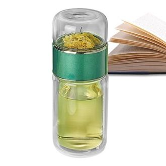Generic Bouteille avec infuseur &agrave; th&eacute; - Tasse isotherme double couche, bouteille deau en verre, gobelet &agrave; th&eacute; de voyage | Design intelligent avec infuseur &agrave; t