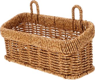 Cabilock Dekorativer Gewebter Aufbewahrungskorb Aus Rattan Zum Aufh&auml;ngen An Der f&uuml;r Die K&uuml;che Obst- und Zwiebelkorb H&auml;ngek&ouml;rbe f&uuml;r Die K&uuml;che