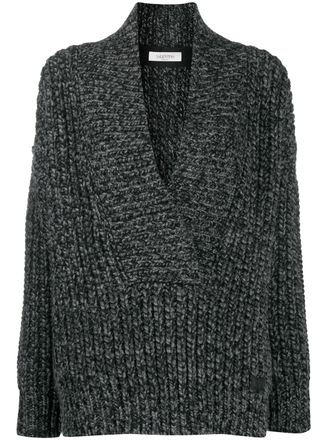 Valentino Garavani pull à coupe oversize - Noir