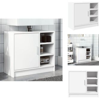 vidaXL Waschbeckenunterschrank Wei&szlig; 63x29x55 cm Holzwerkstoff - Waschtischunterschrank - Badezimmerm&ouml;bel - Holzwerkstoff - Wei&szlig;er Schrank