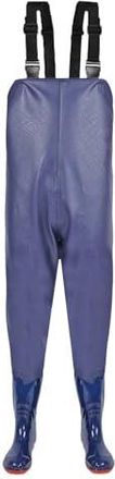 Generic Waders Bottes de p&ecirc;che Pantalon de p&ecirc;che avec bretelles respirantes Cuissardes pour homme en lin, bleu, 56