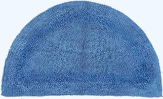 Homescapes Halbrunde Badematte blau, Premium Badvorleger 50x80 cm, Badteppich Baumwolle mit Wende-Design