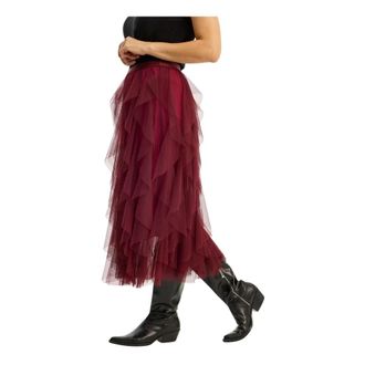 In Front Midi-R&ouml;cke - - Skirts - Damen - Rot - 2XL