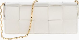 Bottega Veneta Rechteckige Tasche aus geflochtenem Leder mit Kette Bottega Veneta