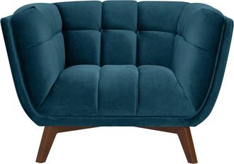 Rendez-Vous D&eacute;co Rendez-vous D&eacute;co - Fauteuil en velours bleu fonc&eacute; - mona