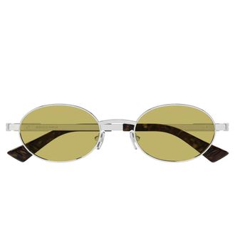 Bottega Veneta unisex, Accessoires, Gris, Taille: 52 MM Oval Metal Lunettes de soleil
