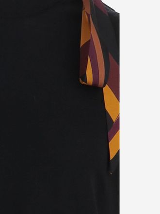 Emilio Pucci Wool with Silk Scarf Detail T-Shirt - Black