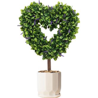 Generic Herzf&ouml;rmige Topiary K&uuml;nstliche Pflanze - 65 cm Hohe Dekorative Pflanze Mit Stock, Topiary F&uuml;r B&auml;ume, Langlebig F&uuml;r Alle Jahreszeiten, Elegante Dekorat