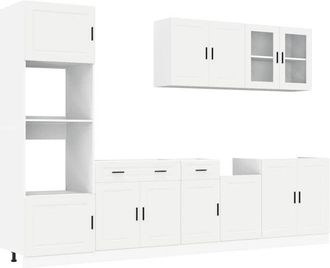 vidaXL 7-tlg. K&uuml;chenschrank-Set Kalmar Wei&szlig; Holzwerkstoff - Vidaxl