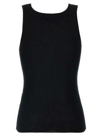 Max Mara Womens Black Virgin Wool Sleeveles T-Shirt