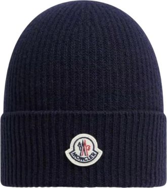 Moncler Homme, Accessoires, Bleu, Taille: ONE Size Cashmere Blend Beanie