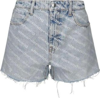 Alexander Wang Femme, Shorts, Bleu, Taille: W27 Logo Denim Shorts