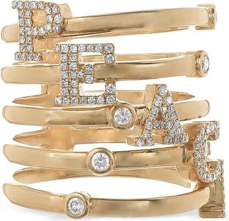 Loree Rodkin bague Peace en or 14ct pavée de diamants