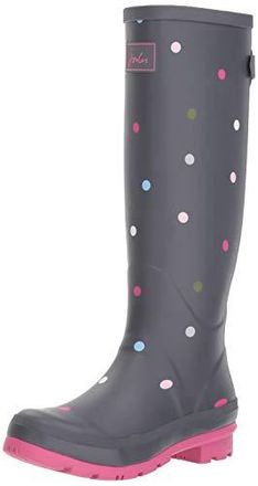 Joules WELLY PRINT, Chaussures Wellington de travail femme - Gris (Grey Multi Spot GRYMSPT), 42 EU
