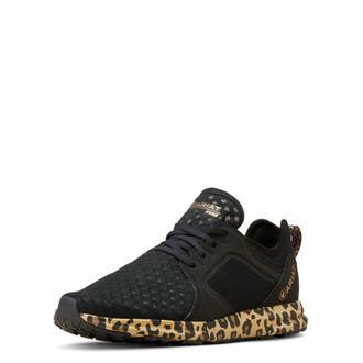 Ariat Womens Fuse Trainer Athletic Shoe in Black Mesh, B Medium Width, Size 37.5, by Ariat