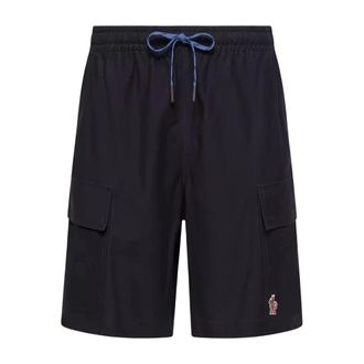 Moncler Cotton Jersey Gabardine Shorts - - Shorts - Herren - Blau - L