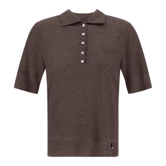 Herno Lyocell Baumwoll-Polo - - Knitwear - Damen - Braun - L